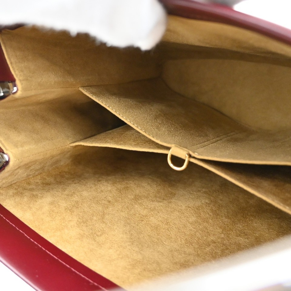 CARTIER Logo Trinity Tricolor Handle Hand Bag Leather Red France 76KB453 | eBay