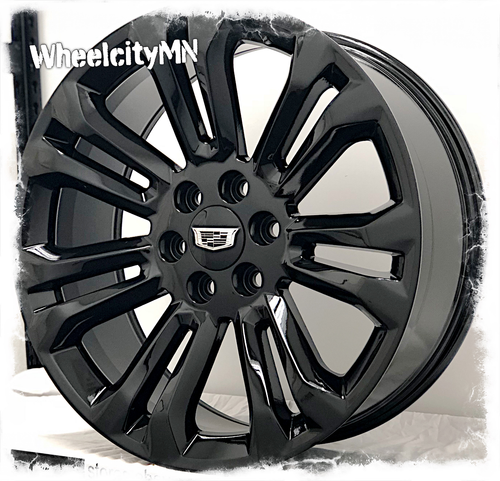 22" gloss black OE 5666 replica 84346100 rims fits 2023 Cadillac ...