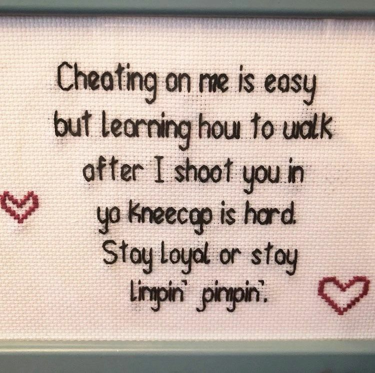 Stay Loyal or Stay Limpin Pimpin Cross Stitch | eBay