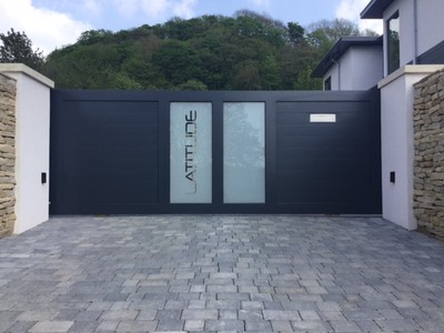 Aluminium Gates, Personalized shot blasted Glass infill | eBay