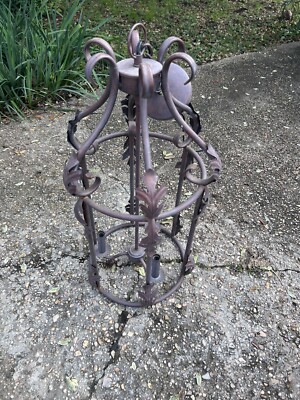 Spanish Revival Colonial Style Forged Wrought Iron Chandelier ...