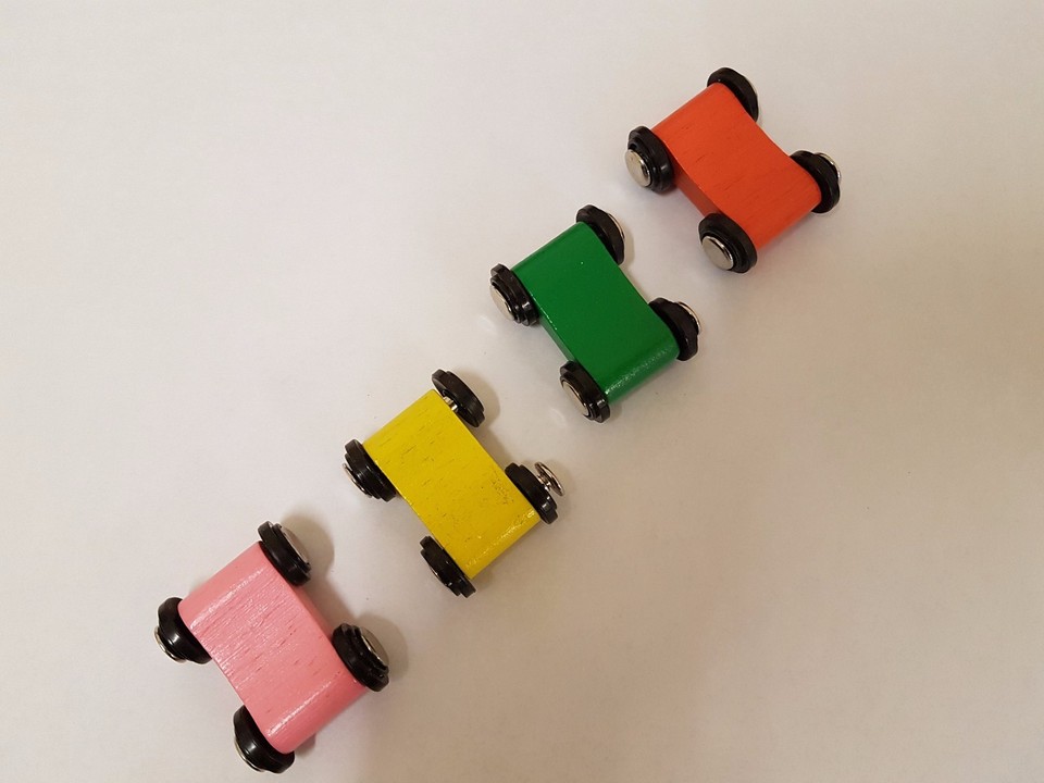 Click Clack Racetrack Wooden Childrens Car Slider Race Track Run Toy ...