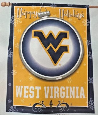 WVU West Virginia University Mountaineers Happy Holiday's Flag NEW | eBay