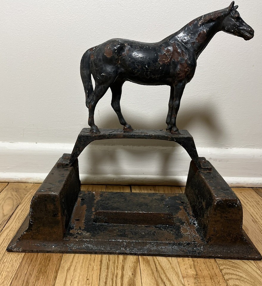 Antique Cast Iron Hubley Horse Boot Scraper Figural Sculpture American ...