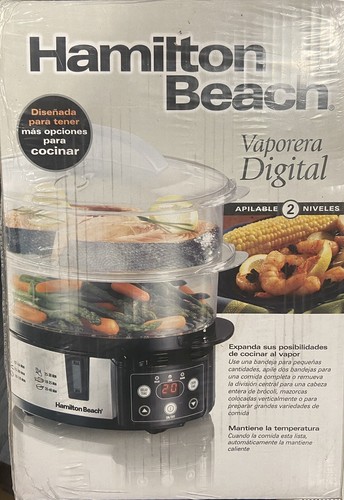 HAMILTON BEACH Digital Steamer Compact Electric Vegetable Cooker Rice ...