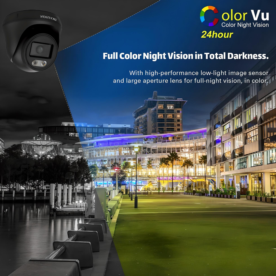 Hikvision Compatible 5MP ColorVu CCTV Camera Outdoor Night Vision Built ...