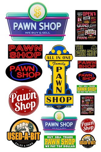 1:87 HO scale model pawn shop store signs | eBay