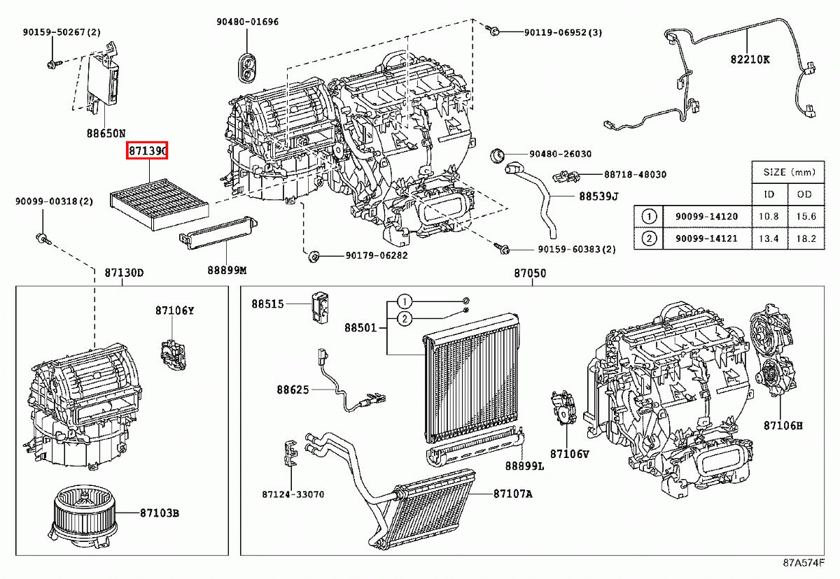 Genuine Lexus CT200 h ZWA10 ES250 ASV60 1.8 2.5 Cabin Clean Air Filter ...