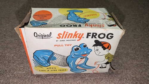 Vintage 1950's Original Slinky Frog Pull Toy by James Industries in Box ...