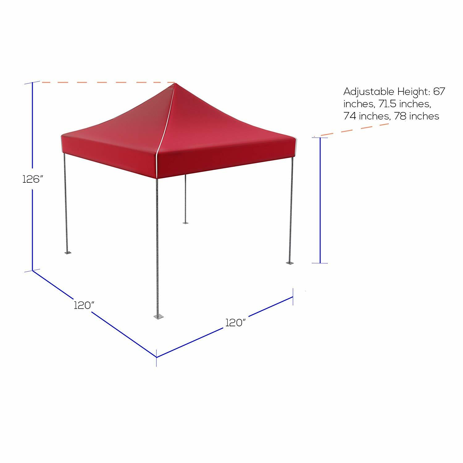 Red 10x10 Outdoor Portable Canopy Tent Shelter Sun Shade Camping Beach ...