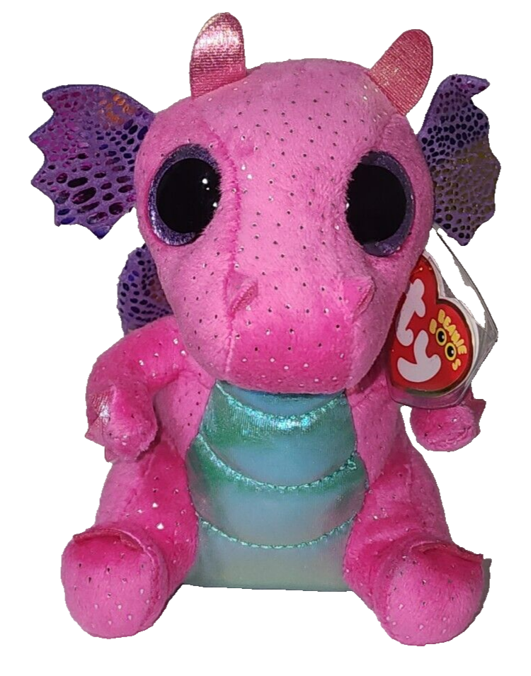 Ty Beanie Boos 2024 - SPITFIRE the Pink Dragon 6" NEW Plush Stuffed ...