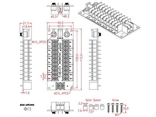 20Amp 2x10 Position Barrier Terminal Block Distribution Module for AC ...