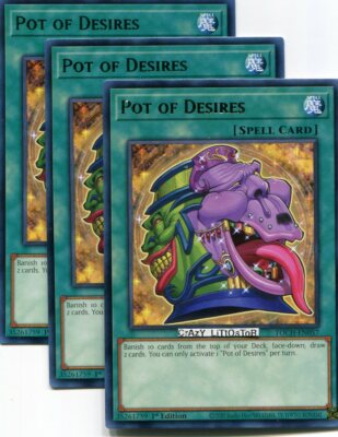 3 X YU-GI-OH POT OF DESIRES 1ST ED SILVER RARE NM/MINT TOCH-EN057 | eBay