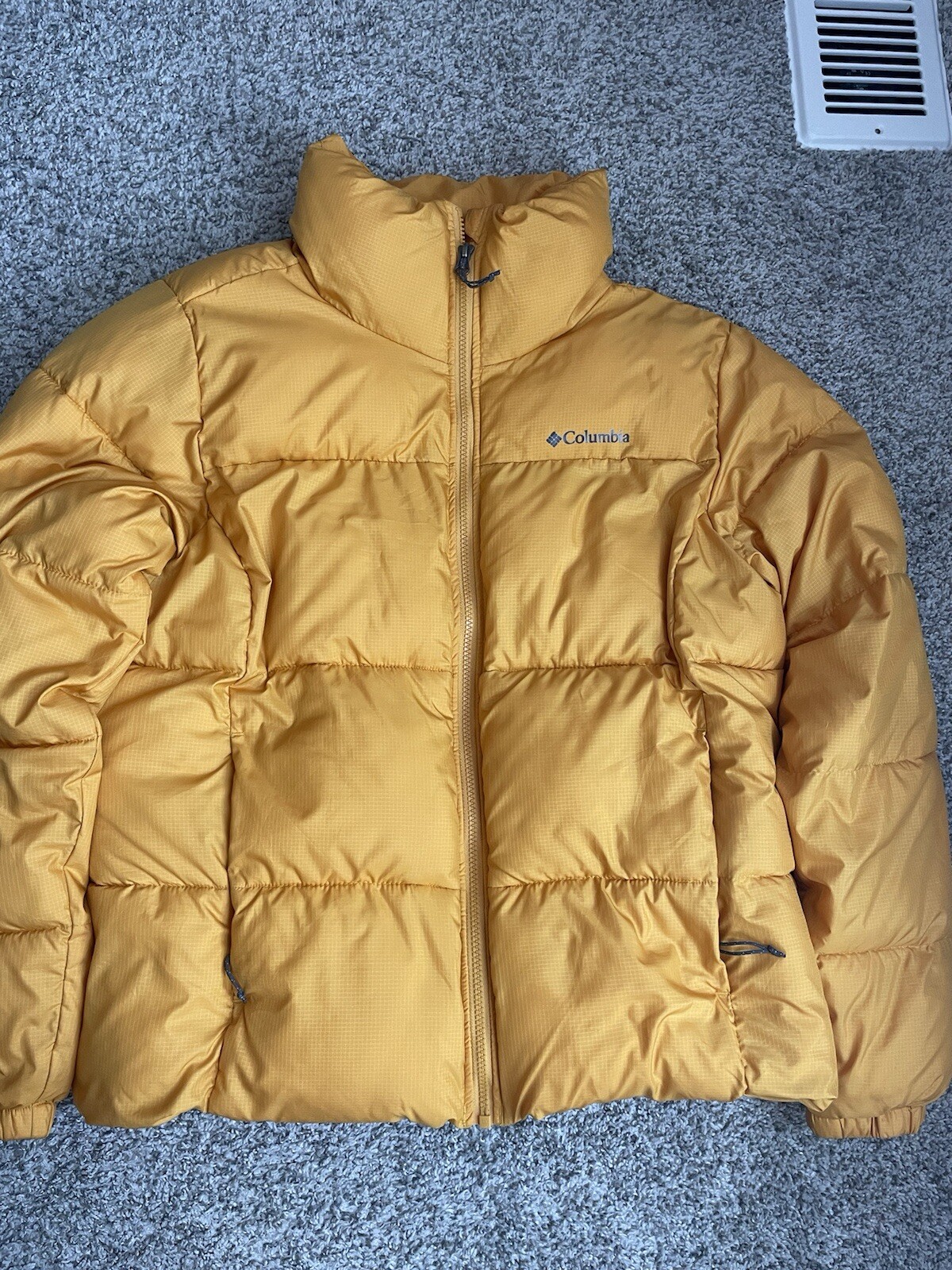 Columbia Jacket Womens Large Yellow Full Zip Logo Om… - Gem