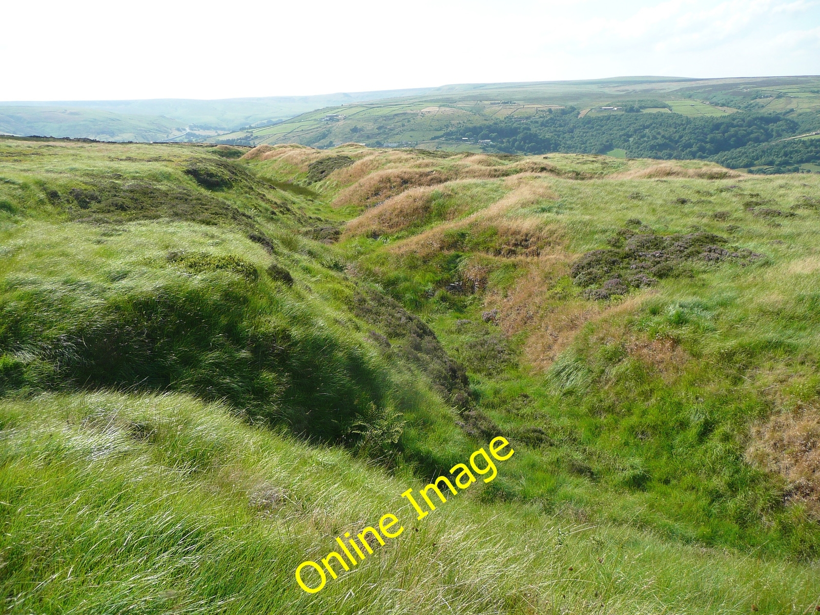 Photo 12x8 Ditch and spoil heap Lingards Wood Relics of quarrying on ...