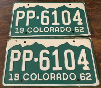 1962 Colorado License Plate Pair PP-6104 NOS | eBay