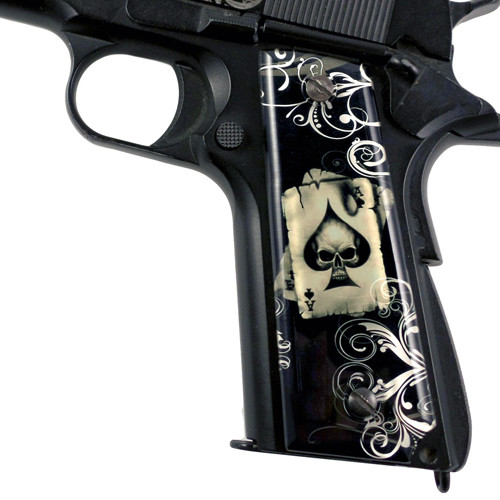 Custom 1911 A1 Full Size Acrylic Gun Grips Ace Death Card | eBay