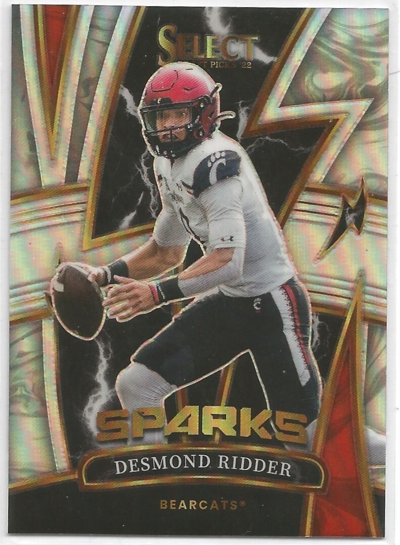 2022 Panini Select Draft Picks Football Desmond Ridder Sparks Insert ...