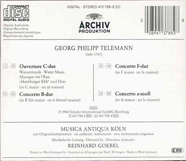 Wassermusik • Water Music / 3 Concertos ~ Telemann ~ Classical ~ CD ...