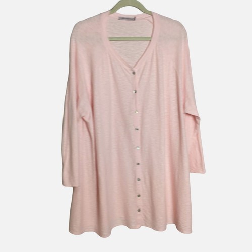 Cut Loose 3X Tunic Top Cotton Linen Button Front Shirt Raglan Textured ...