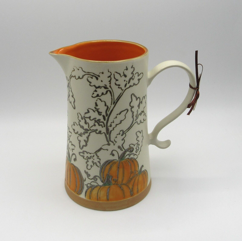 ELI & & ANA GOLD PUMPKIN PITCHER THANKSGIVING HARVEST FALL BNWT ...