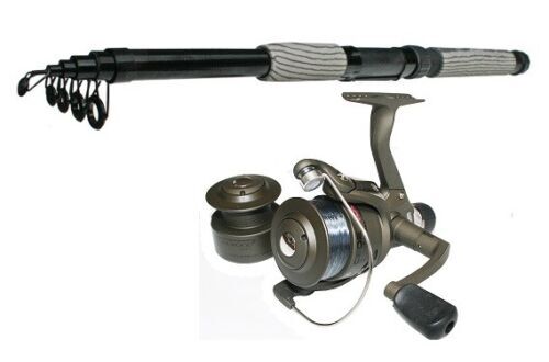 Oxygen Telescopic Fishing Rod 8ft/9ft/10ft/12ft +Beta FD Reel Line Size ...