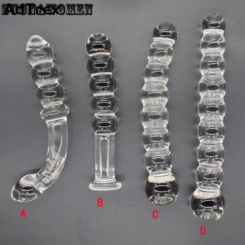 Pyrex Glass 8 Anal Beads Butt Plug Big Ball Large Crystal Dildo Peni ...