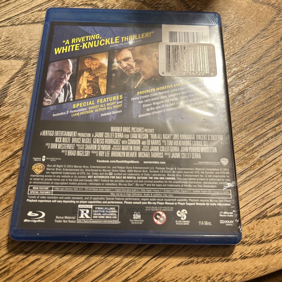Run All Night (Blu-ray, 2015) Liam Neeson Vincent D'Onofrio Ed Harris ...