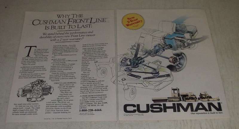 1986 Cushman Front Line Mower Ad - Is Built to Last | eBay