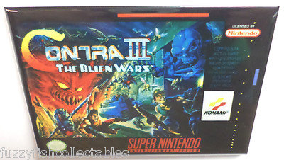 Contra 3 Alien Wars SNES Game Box 2"x3" Fridge Locker MAGNET Nintendo ...