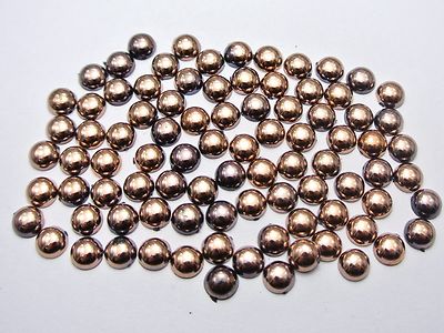 1000 Metallic Bronze Flatback Round Half Pearl 4mm Nail Art Craft | eBay