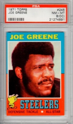 1971 Topps JOE GREENE Rookie #245 - PSA 8OC - Steelers | eBay