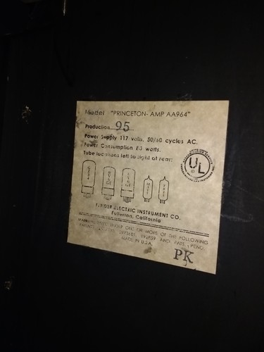 Reproduction Fender Amplifier Tube Charts for sale online | eBay