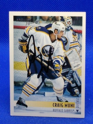 Craig Muni 1994-95 Topps Premier #216 PERSONAL AUTOGRAPH Buffalo Sabres ...