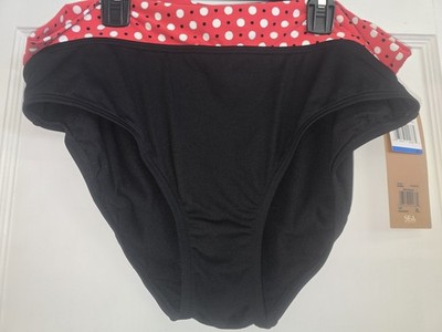 Captiva Women's Black And Red With White Spots Bikini Bottoms Size XL ...