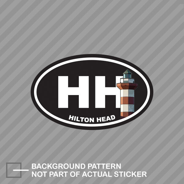 Oval HH Hilton Head Island Lighthouse Sticker Decal Vinyl SC harbour ...