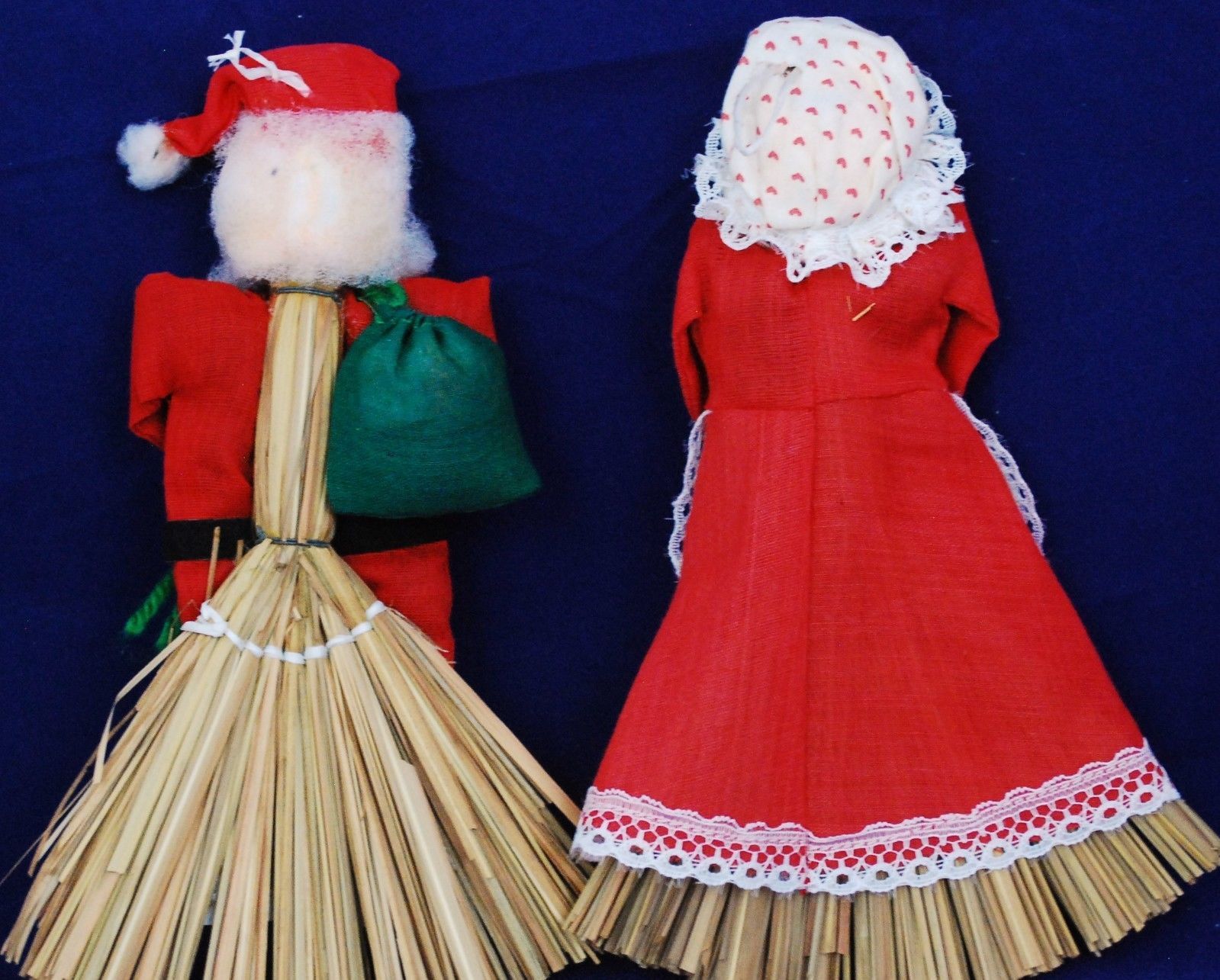 Santa Claus Folk Art Straw Sweden Swedish Christmas Decoration Set of 2 ...