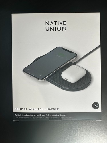 Native Union Drop XL Wireless Charger Multi Device Pad DROPXL01 Gray ...