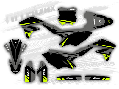 Graphics Kit fits Kawasaki KX 450F KXF 450 KX450F 2016 2017 2018 FLUO ...