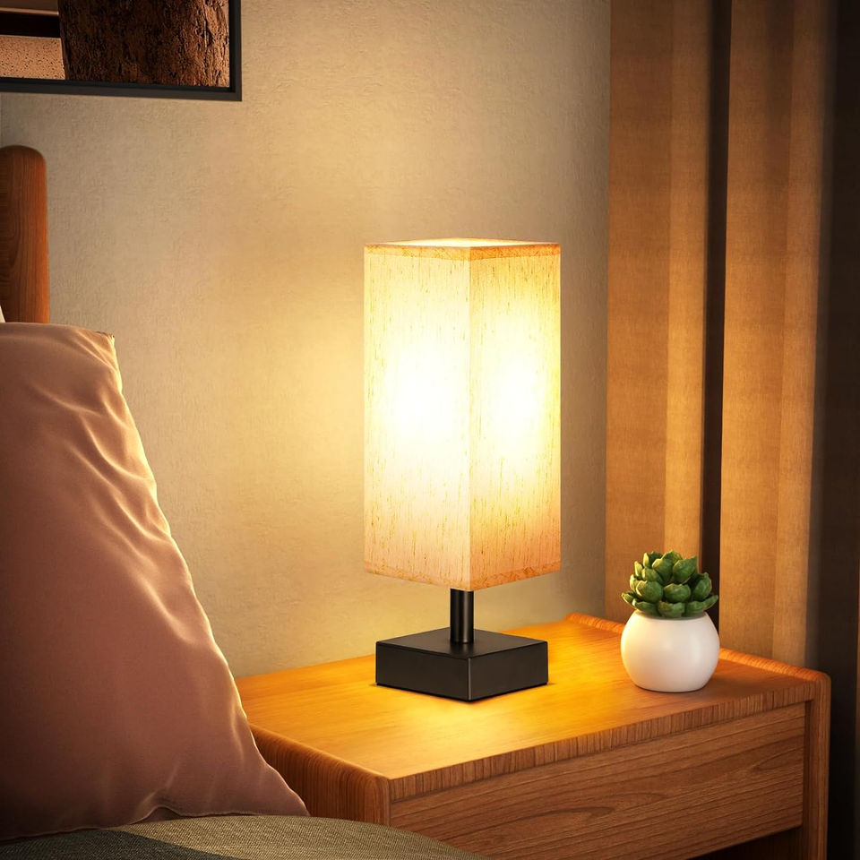 Small Table Lamp for Bedroom - Bedside Lamps for Nightstand, Minimalist ...