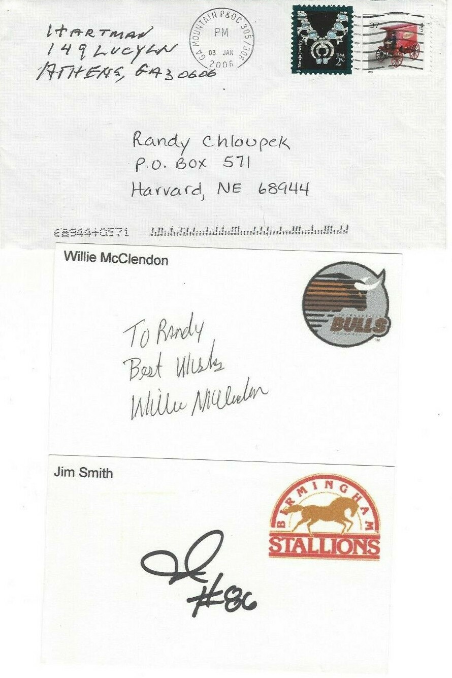 Rare NFL Bill Hartman Signed Envelope Georgia 1938 Redskins Deceased ...