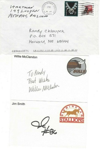 Jim Smith Signed NFL Index Card Michigan Steelers, Birmingham USFL 49 ...