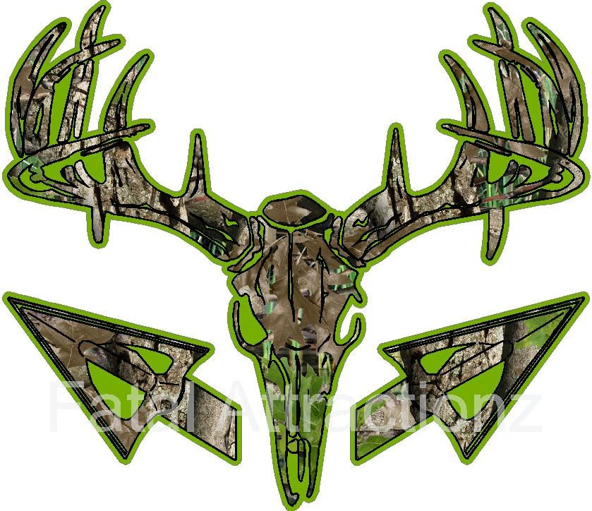 Camo Deer Skull Decals