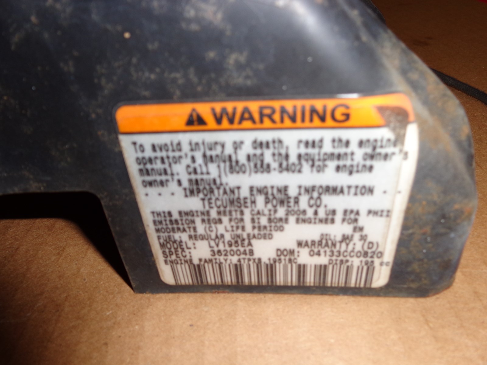 OEM Tecumseh LV195EA Engine Blower Housing 37693A Rewind Starter 590739 ...