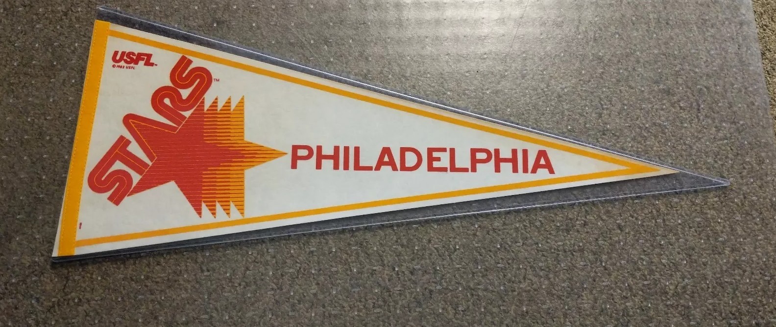 Vintage Football USFL 1982 PHILDELPHIA STARS Pennant RARE W/Hard ...