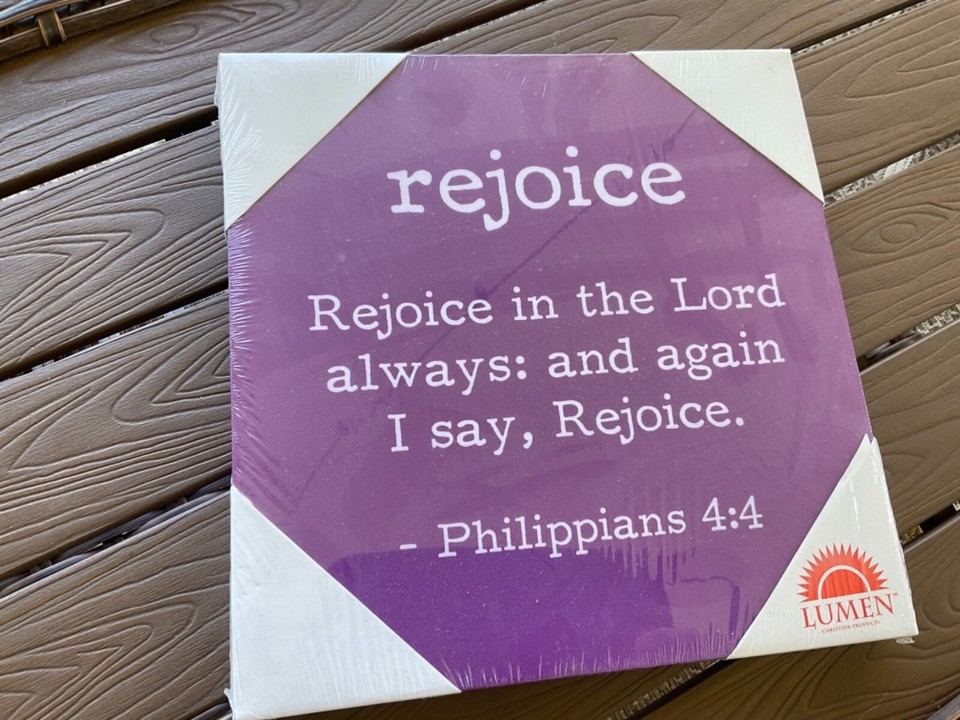 Wall Plaque Decor - REJOICE - Bible Verse | eBay