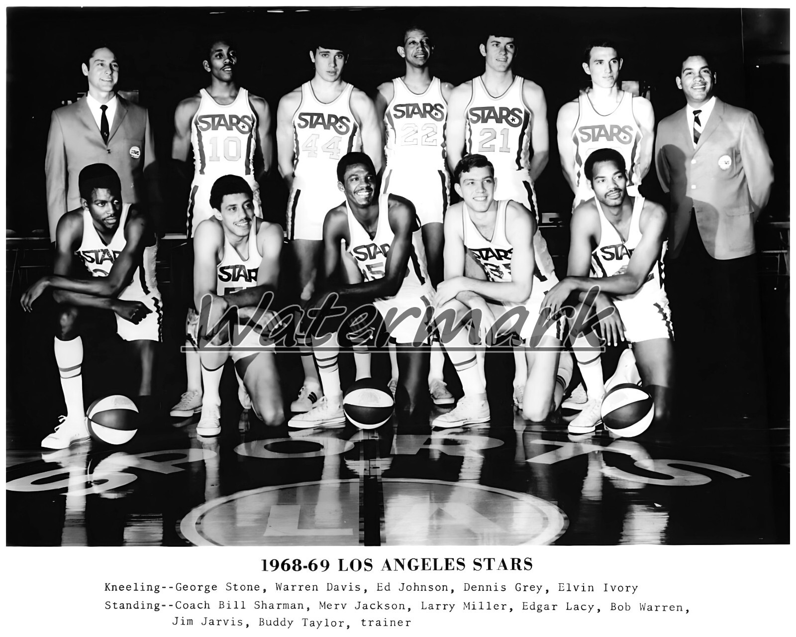 ABA 1968 -69 Los Angeles Stars Team Picture with Names 8 X 10 Photo Pic ...