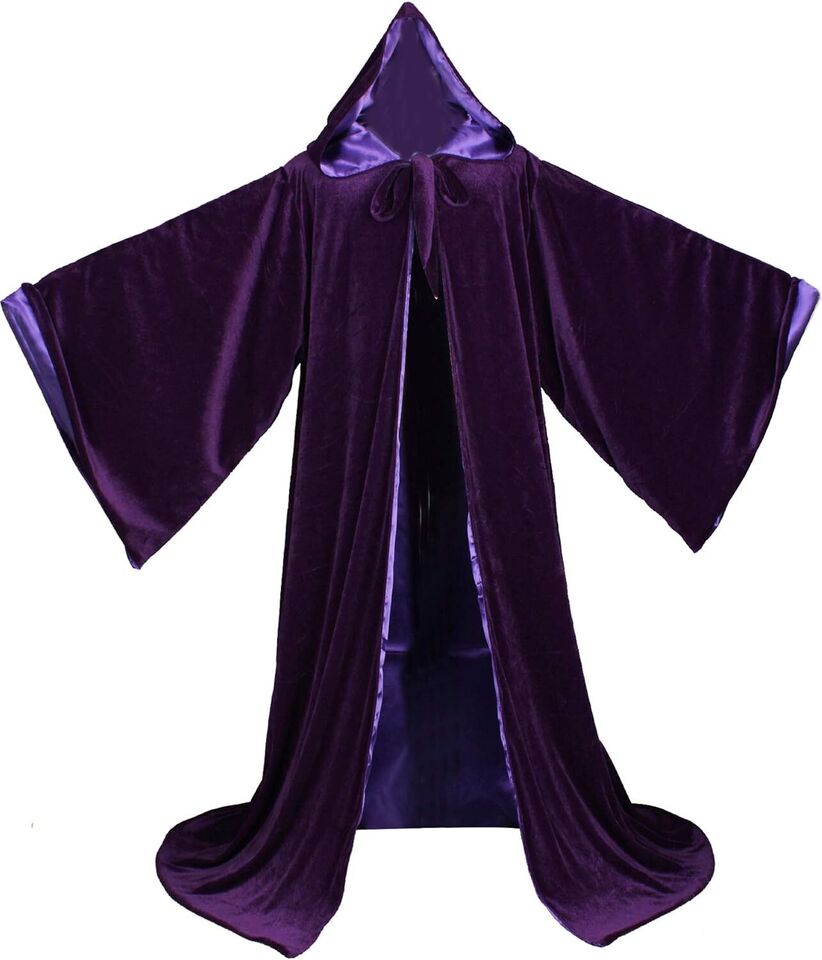 Velvet Wizard Robe with Satin Lined Hood and Sleeves | eBay
