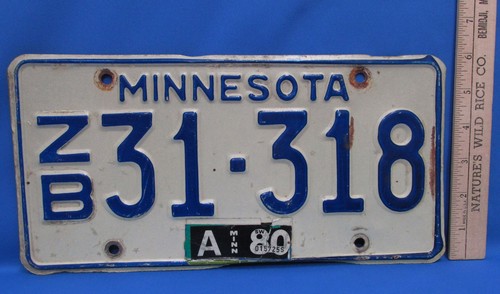 Vintage Minnesota MN Metal License Plate 1976 1977 - 1980 80 ZB 31-318 ...