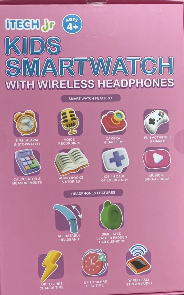 iTECH Jr Kids Smartwatch With Wireless Headphones, Fur/Unicorn ...